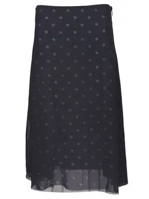 Acne Studios Polka Dot Layered A-line Skirt - Navy Blue/white
