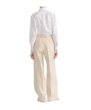 Dior Ruffled Neckline Blouse With Embroidered Bee And Cd Signature - No
