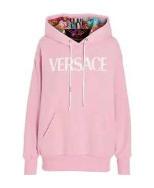 Versace Logo Printed Drawstring Hoodie
