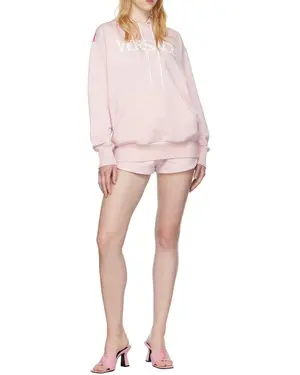 Versace Logo Printed Drawstring Hoodie