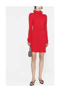 Blumarine High-neck Wool Mini Dress