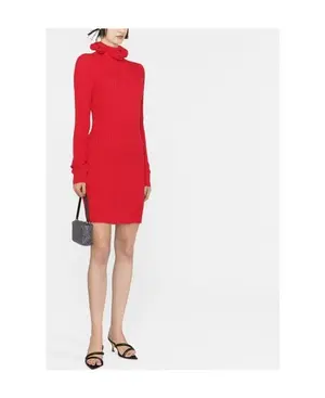 Blumarine High-neck Wool Mini Dress