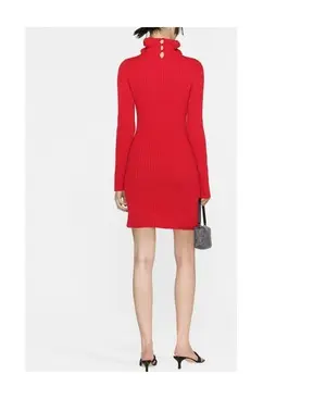 Blumarine High-neck Wool Mini Dress