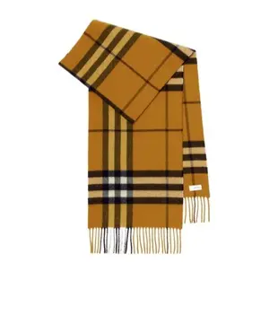 Burberry Check Cashmere Scarf - Teak