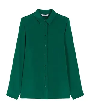 Max Mara Avion Button-up Long-sleeved Shirt - Emerald