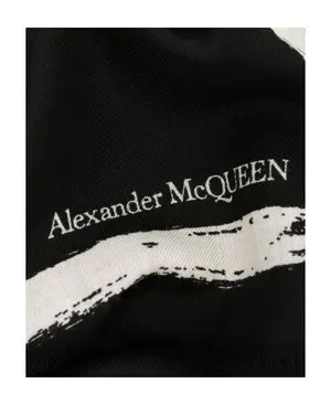 Alexander McQueen Graffiti-printed Frayed Edge Scarf