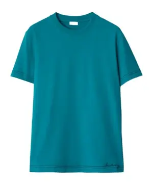 Burberry Contrast-stitching Cotton T-shirt - Green