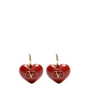 Valentino Garavani Coeur Royal Earrings - Red