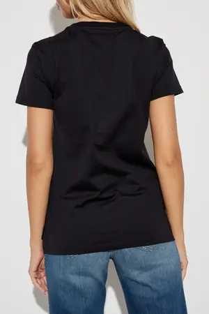 Max Mara Fara Crewneck T-shirt With Logo - Black