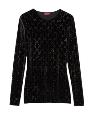 Gucci Embroidered Stretch Chenille Top