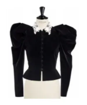 Dior Fitted Jacket With Puff Sleeves And Lace Collar