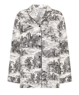 Dior Toile De Jouy Print Silk Shirt - Gray