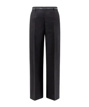 Gucci Logo Waistband Straight Leg Trousers