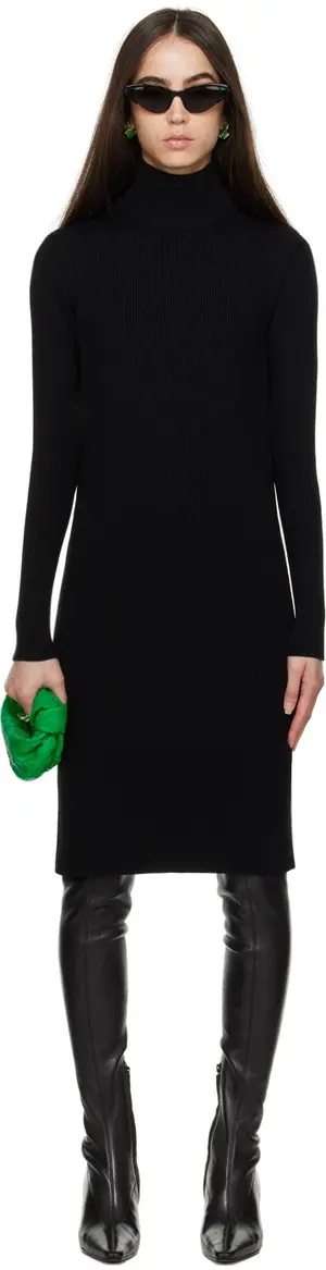 Bottega Veneta Open Back Turtleneck Knit Dress