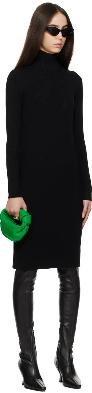 Bottega Veneta Open Back Turtleneck Knit Dress