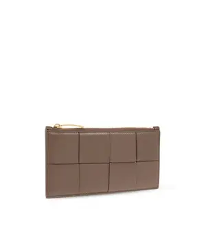 Bottega Veneta Intreccio Zipped Wallet - Brown