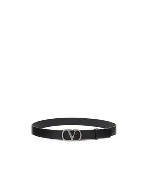 Valentino Garavani Vlogo Signature Buckled Belt - Black