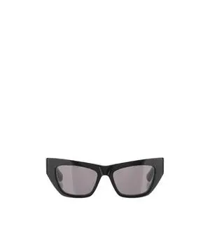 Bottega Veneta Cat Eye Frame Sunglasses With Gold Tone Inserts - Gray