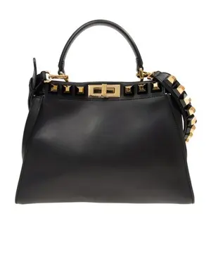 Fendi Logo Twist Lock Shoulder Bag