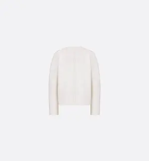 Dior Long-sleeved Knitted Cardigan With Gold Bee Embroidery