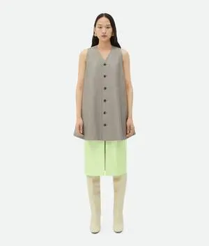 Bottega Veneta Shiny Leather Midi Skirt