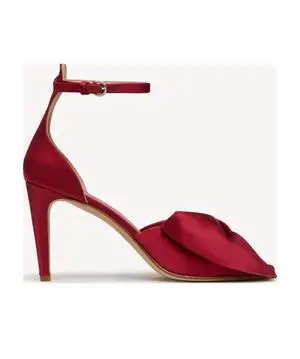 Red Valentino Valentino Satin Bow-embellished Pumps - Red