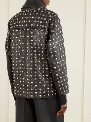Nour Hammour Studded Leather Jacket