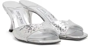 JIMMY CHOO Skye 70 Square Toe High-heeled Sandals - Silver
