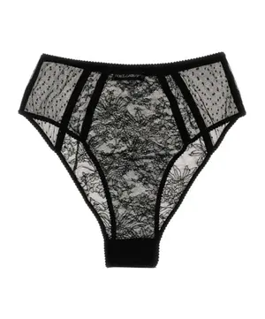 Dolce & Gabbana Dolce Gabbana High Waist Lace Detailed Briefs - Black