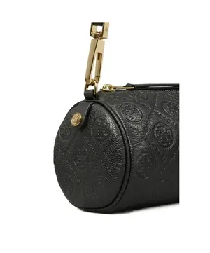 Tory Burch T Monogram Embossed Leather Cylinder Bag
