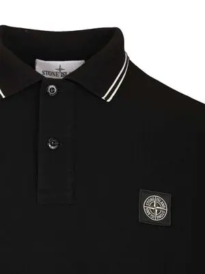 Stone Island Long-sleeved Polo Shirt - Black