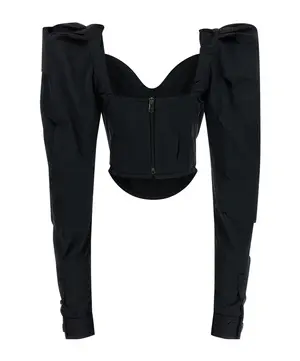 VIVIENNE WESTWOOD Taffeta Corset Top With Puff Sleeves