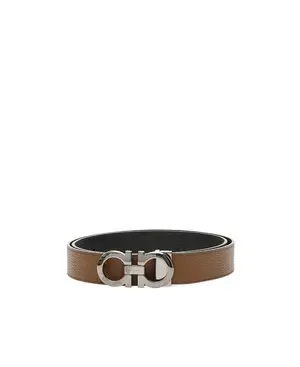 FERRAGAMO Salvatore Ferragamo Gancini Reversible Belt Gray