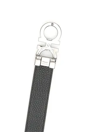 FERRAGAMO Gancini Reversible Belt - Gray
