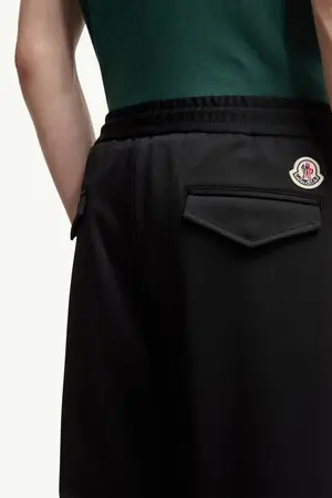 Moncler Logo Patch Tapered Trousers - Black