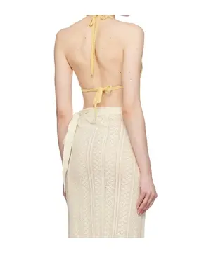 Paloma Wool Lora Open-knit Halter Top