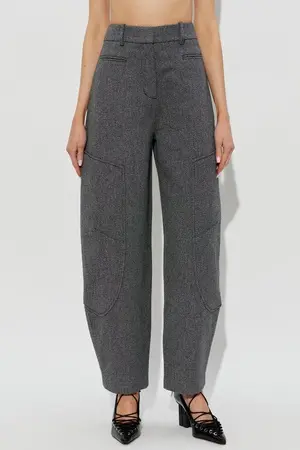 GANNI Casual Trousers With Belt Loops And Multiple Pockets