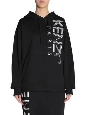 Kenzo Letter Logo Hooded Sweater - Black