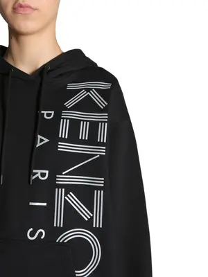 Kenzo Letter Logo Hooded Sweater - Black