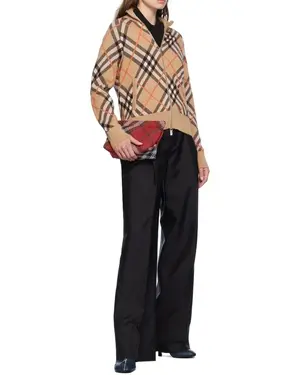Burberry Check Pattern Zip-up Cardigan