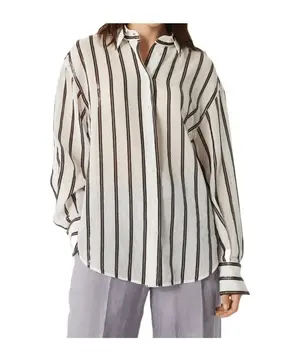 Brunello Cucinelli Sequin Embellished Striped Shirt