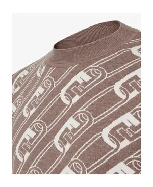 Fendi Multicolour Wool Jumper With Chain Pattern