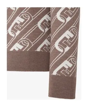 Fendi Multicolour Wool Jumper With Chain Pattern
