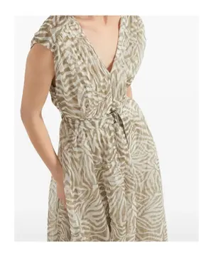 Brunello Cucinelli Sleeveless Printed Silk Maxi Dress