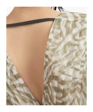 Brunello Cucinelli Sleeveless Printed Silk Maxi Dress