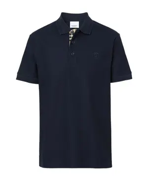 Burberry Logo Embroidered Short-sleeved Polo Shirt - Black