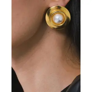 JENNIFER BEHR Alva Pearl Gold-plated Stud Earrings