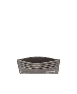 Fendi Grey Leather Card Holder