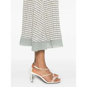 Fendi Sleeveless Grid Motif V-back Midi Dress