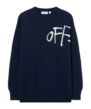 Off-White Intarsia Logo Knitted Sweater - Night Sky